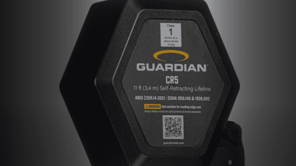 Guardian Introduces New CR5 11 ft Class 1 Web Personal Self-Retracting ...